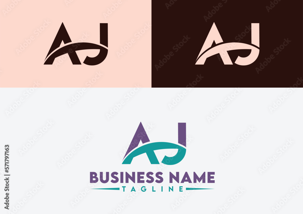 Letter AJ logo design vector template, AJ logo Stock Vector | Adobe Stock