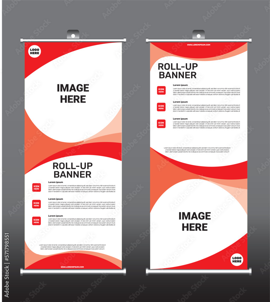 Roll-up design set, Roll up banner stand template design, creative ...