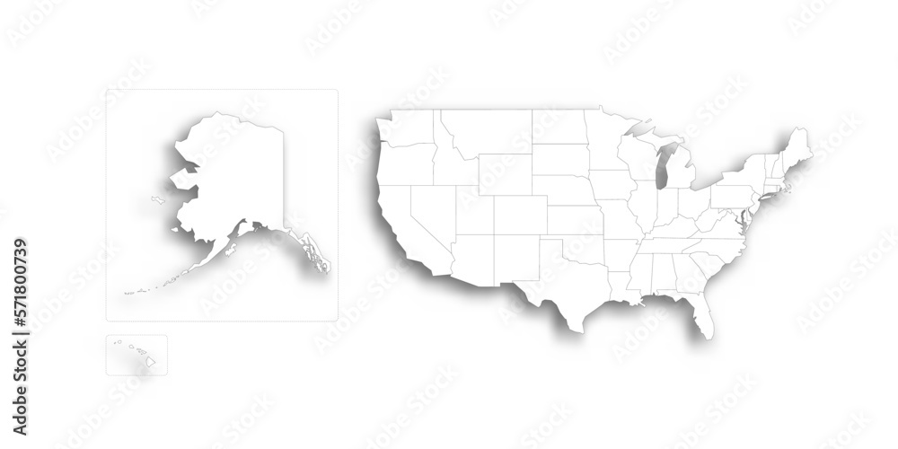 United States of America political map of administrative divisions ...