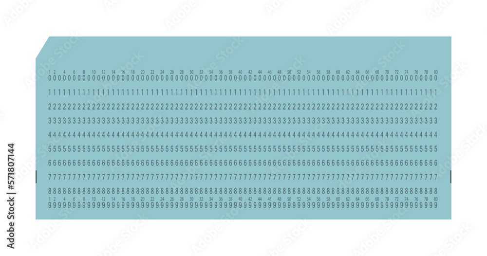 Blank punch card for electronic calculated data processing machines ...