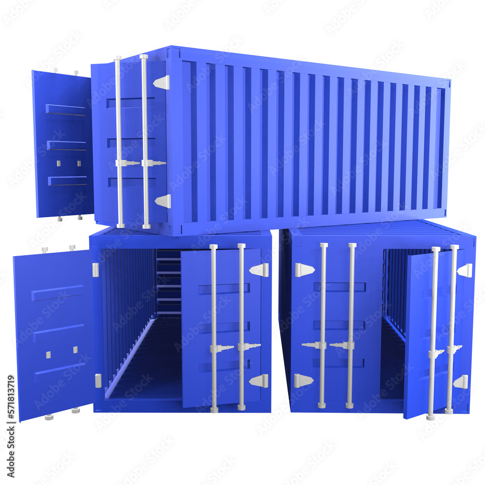 3D design of cargo containers for storage transportation illustration ...