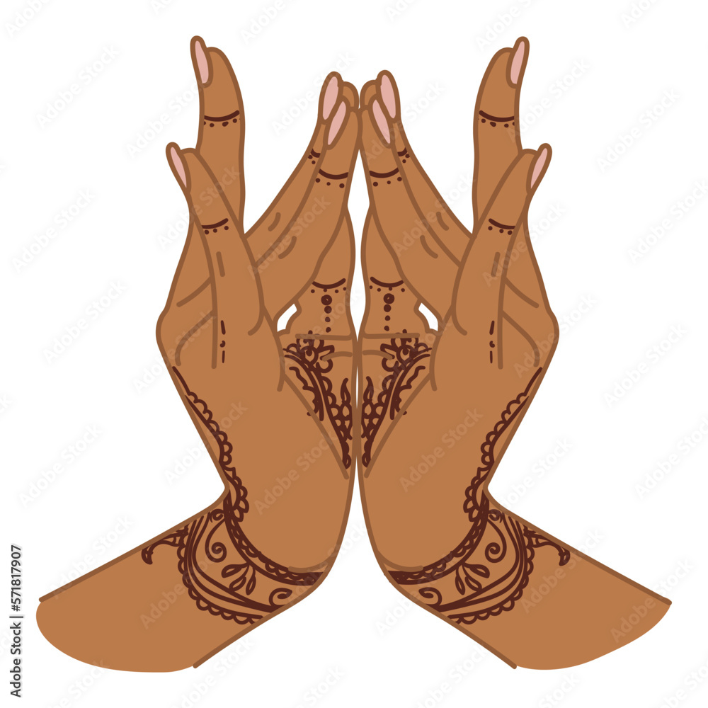 The traditional hand sign of a dancing woman. Indian classical dance ...