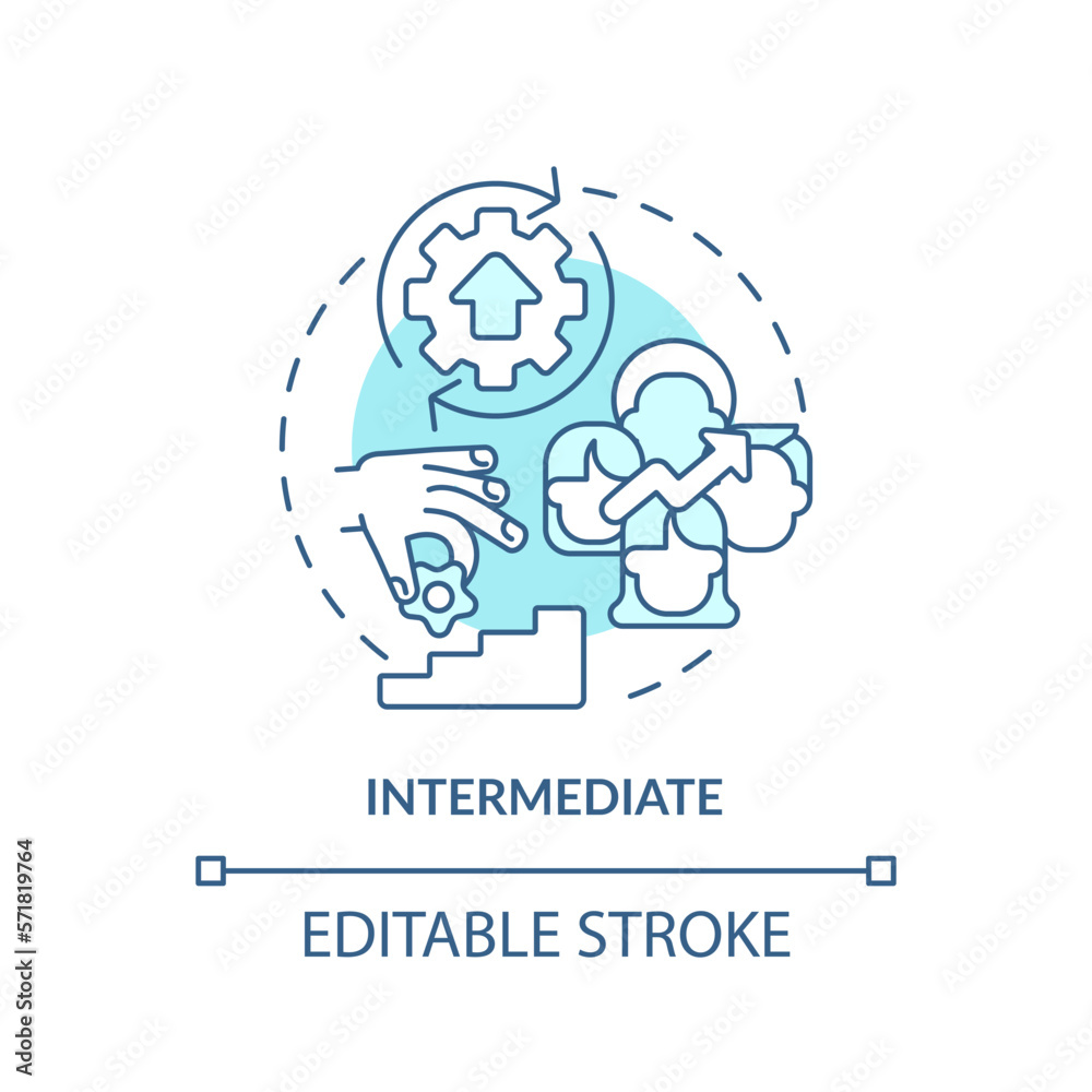 Intermediate turquoise concept icon. Diversity support. DEI program ...