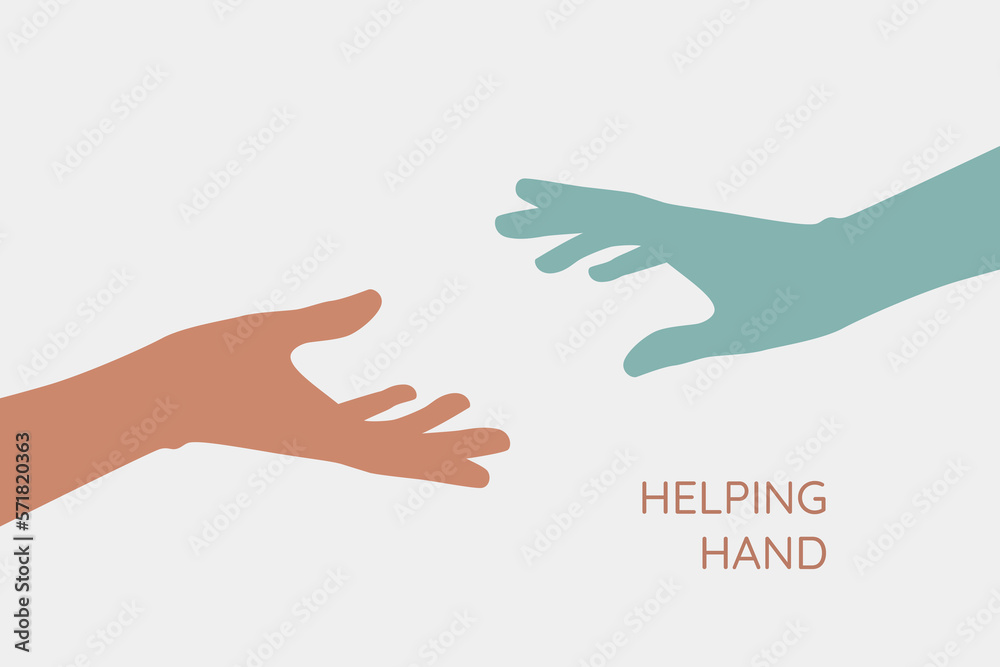 Helping hand concept. Gesture, sign of help and hope. Two hands taking ...
