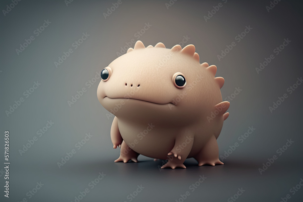 Axolotl mexican salamander, rubber squishy generative ai illustration ...