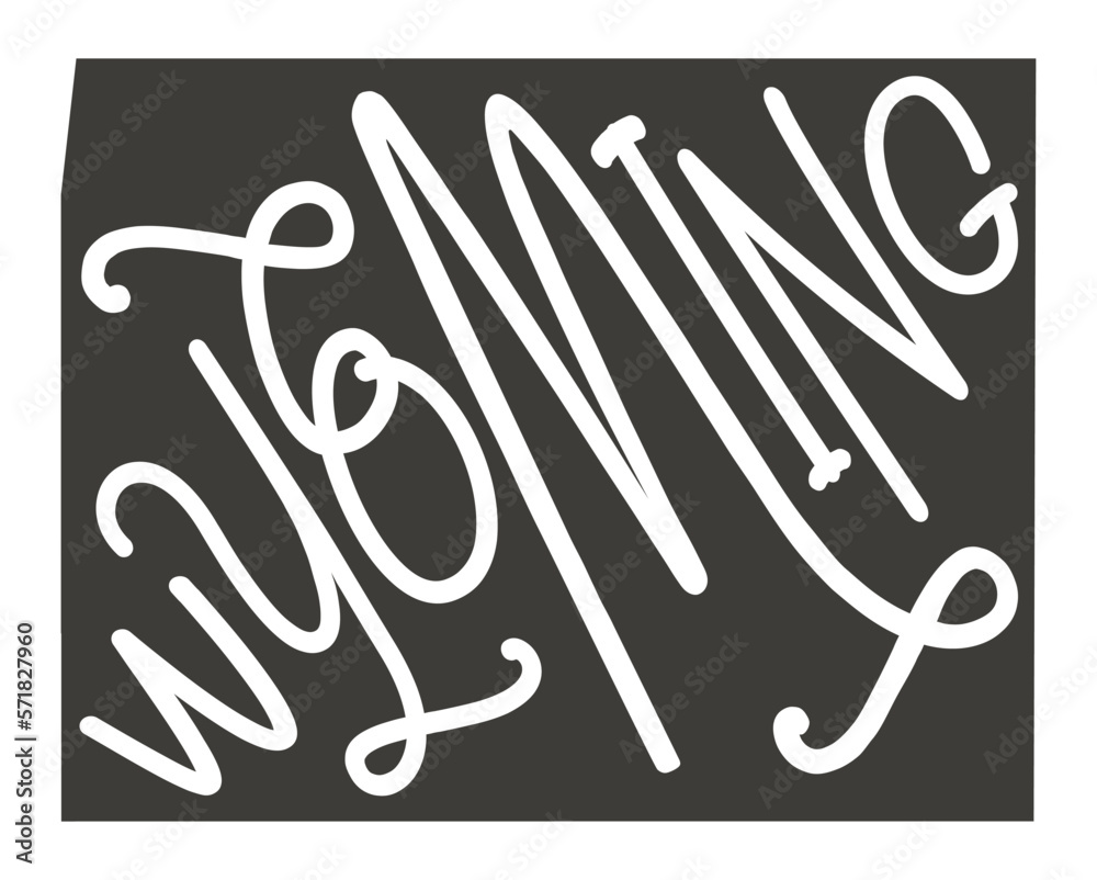 Wyoming. Hand drawn map with text script. Outline Isolated illustration ...
