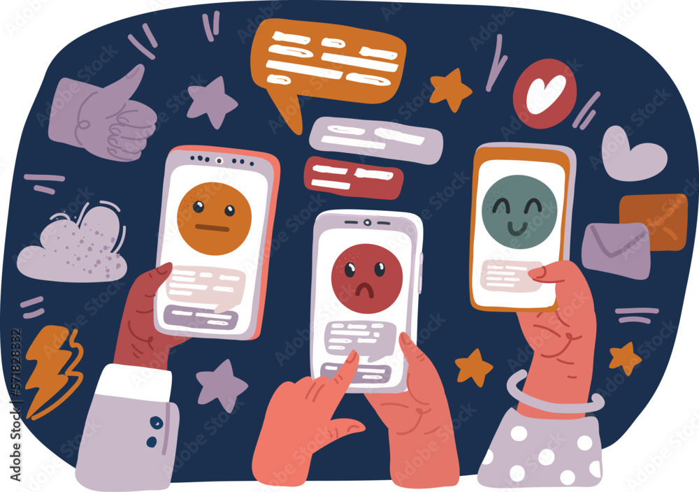 Cartoon vector illustration of Mobile Phone Hand holding smartphone ...