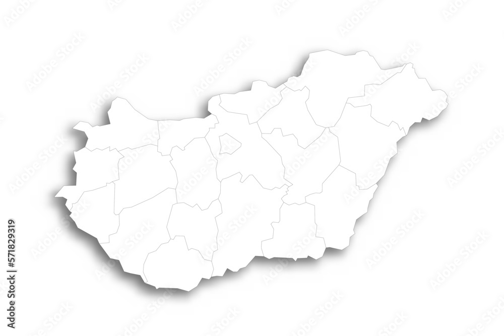 Vektorová grafika „Hungary political map of administrative divisions ...