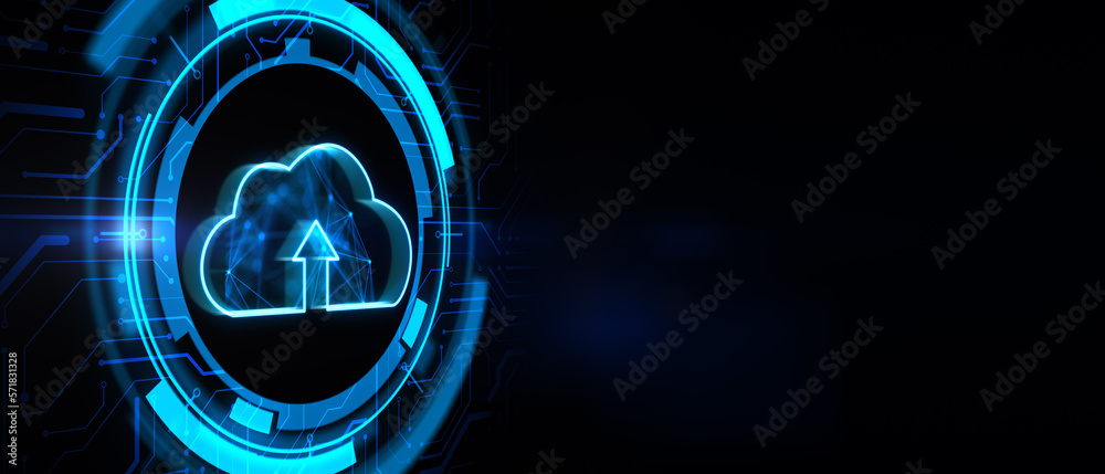Cloud computing and modern business technology concept with digital ...