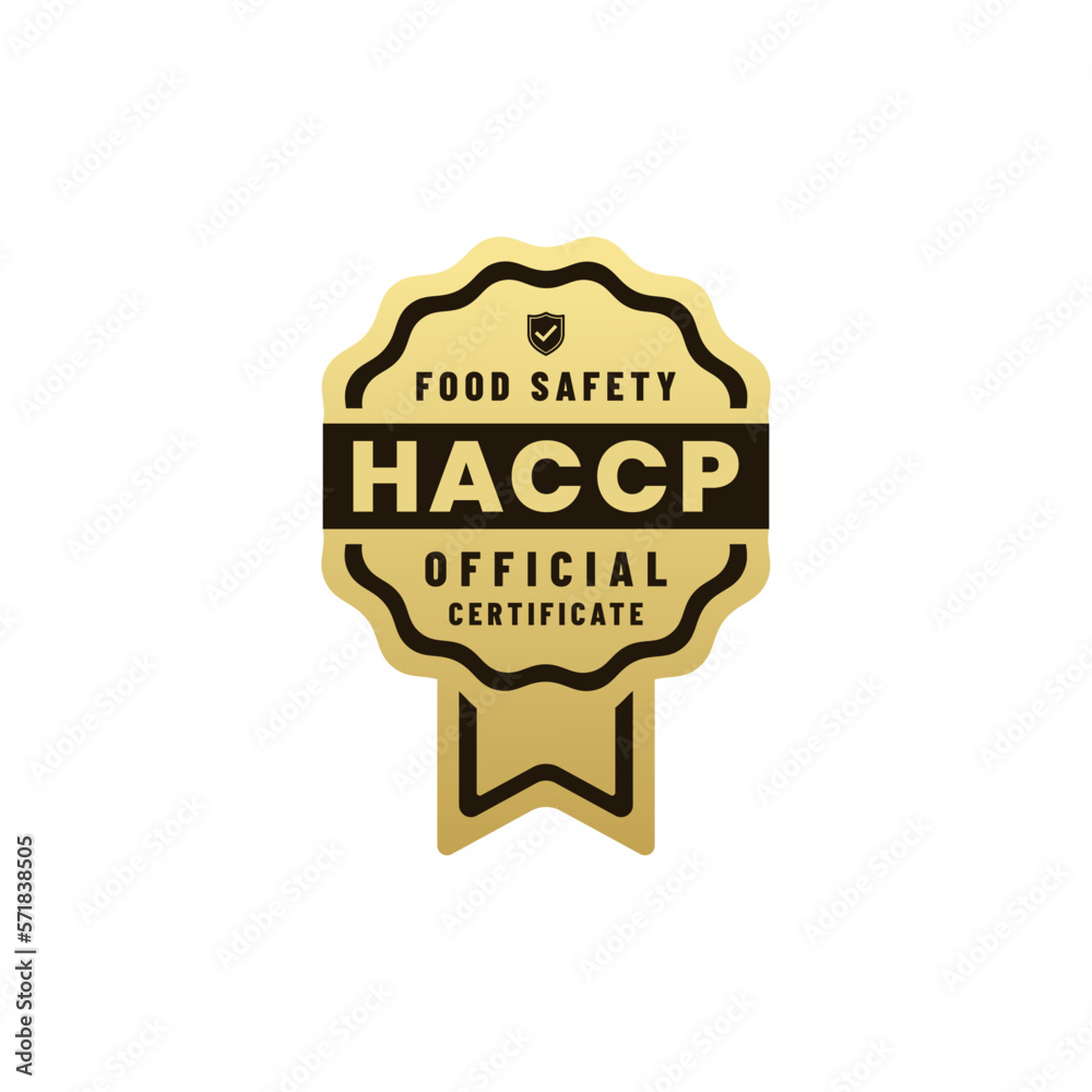 Elegant HACCP Food Safety Logo or HACCP Food Safety Certificate Vector Isolated on White ...