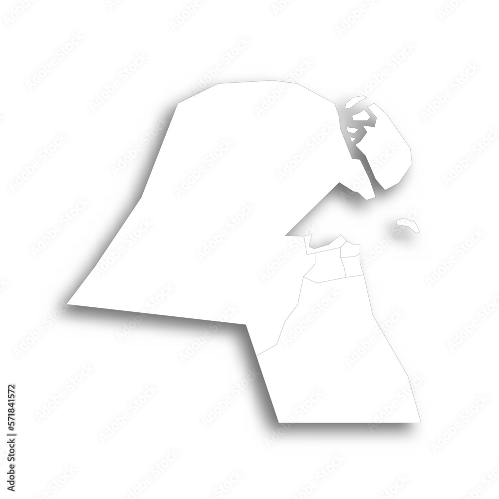 Kuwait political map of administrative divisions - governorates. Flat ...