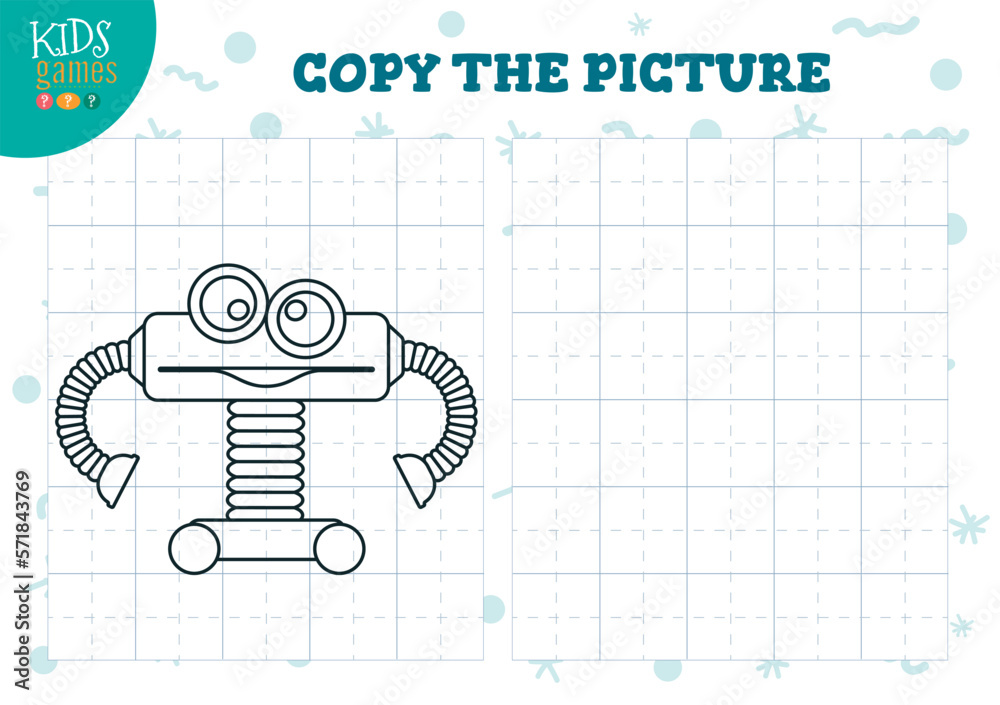 Copy picture vector illustration. Coloring game for preschool and ...