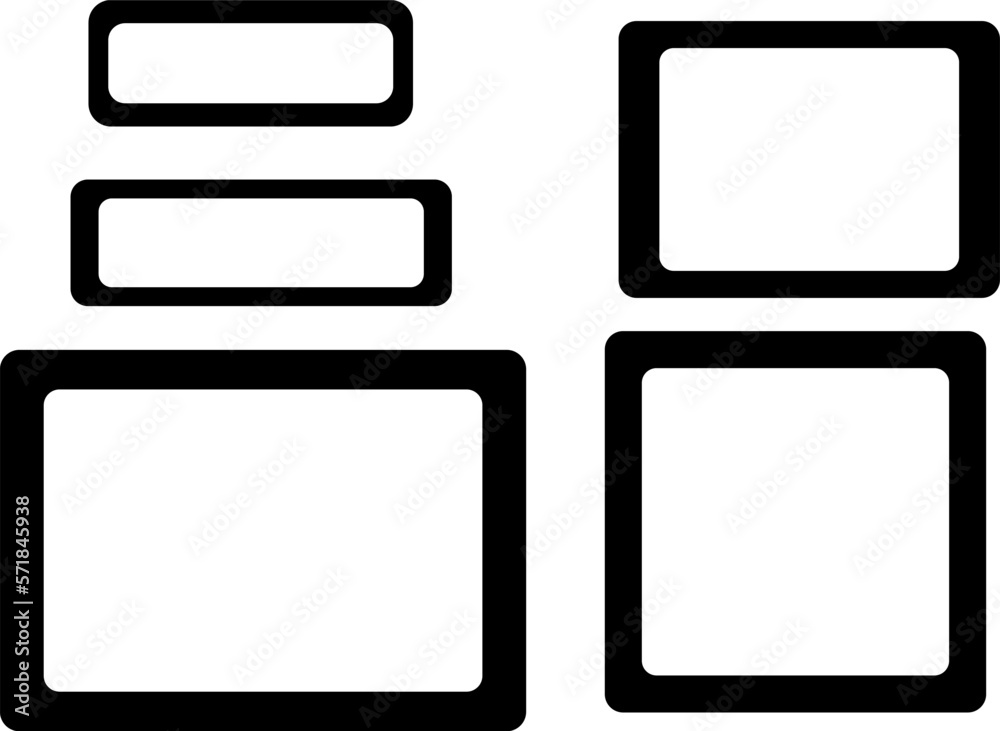 Empty framework silhouettes simple form. Clip art set on white ...