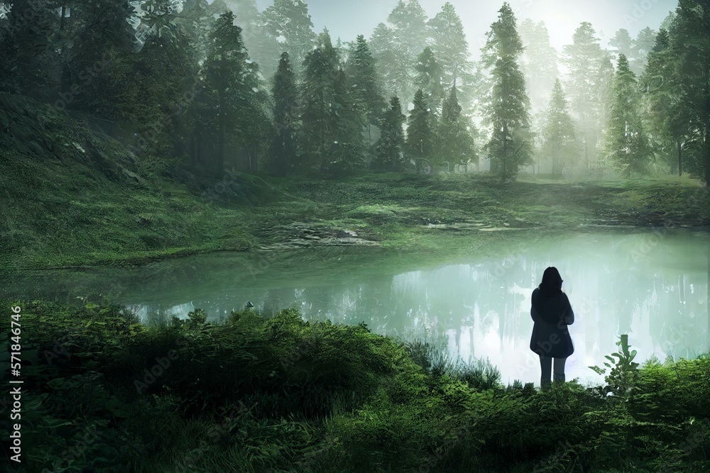 Concept depicting the self-renewing processes of nature and new life in ...