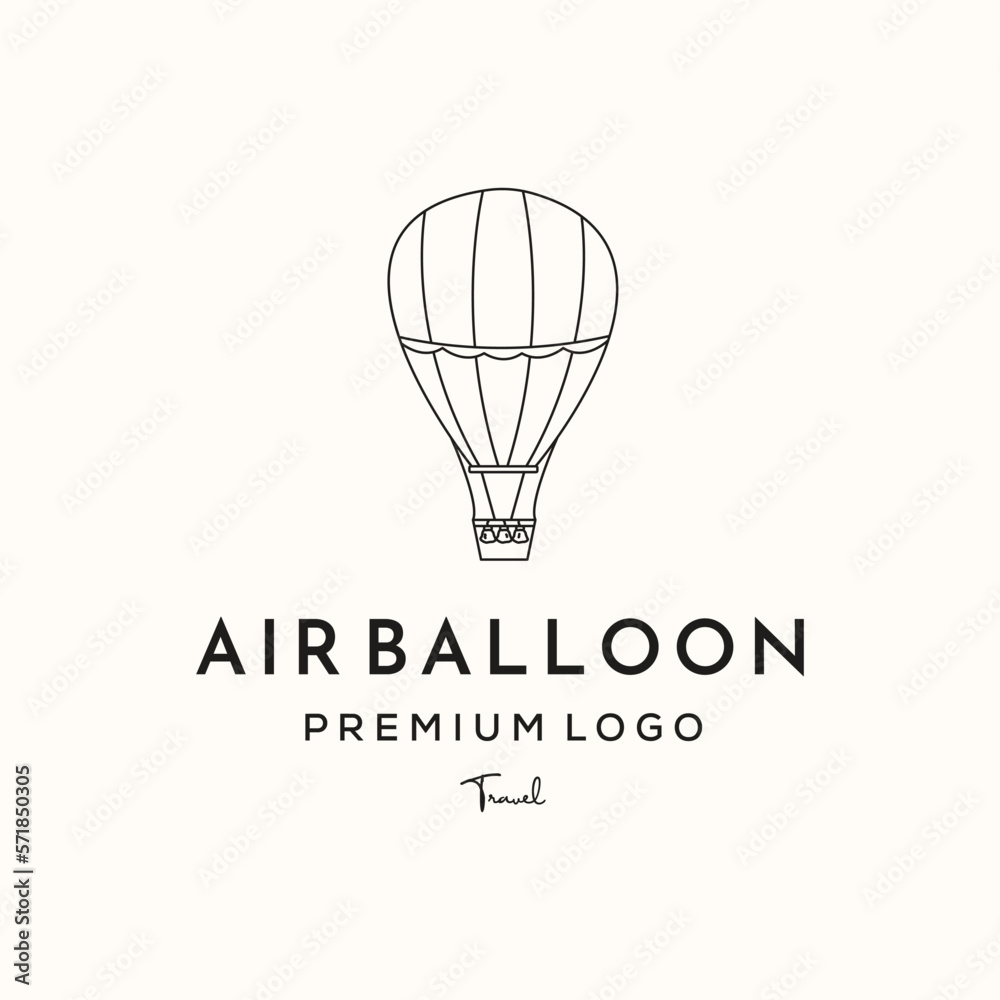 hot air balloon line art logo vector minimalist illustration design ... hot air balloon line art logo vector minimalist illustration design ...