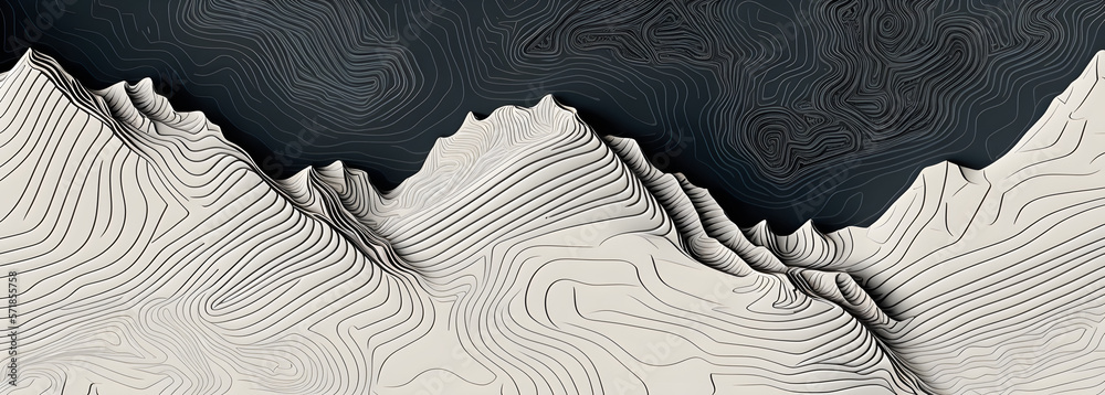 The stylized height of the topographic contour in lines and contours ...
