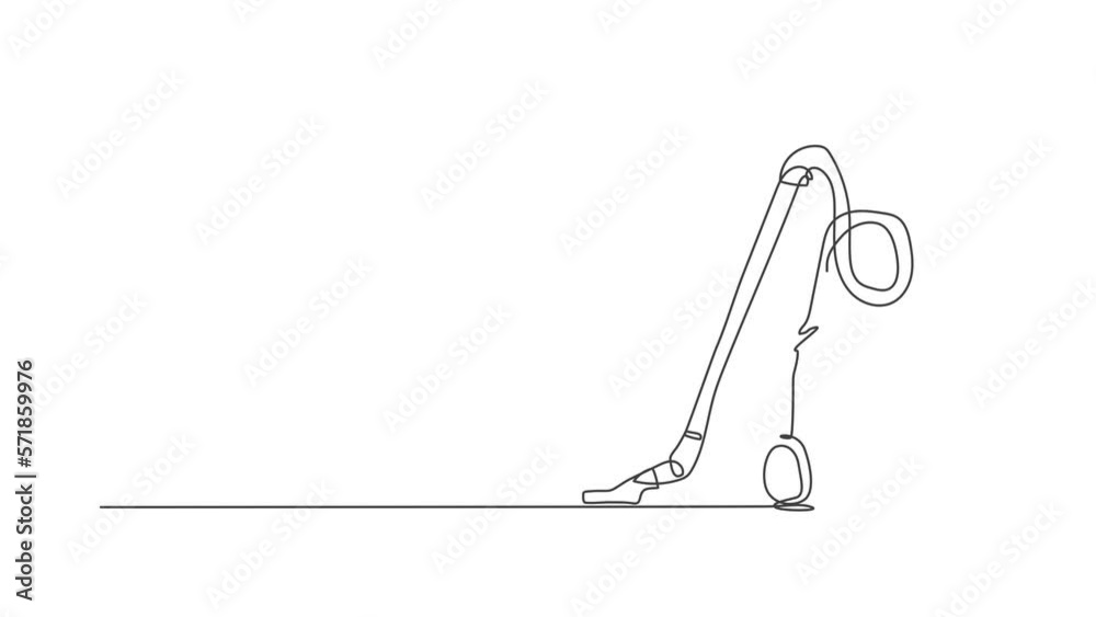Animation of one single line drawing of electric vacuum cleaner home ...
