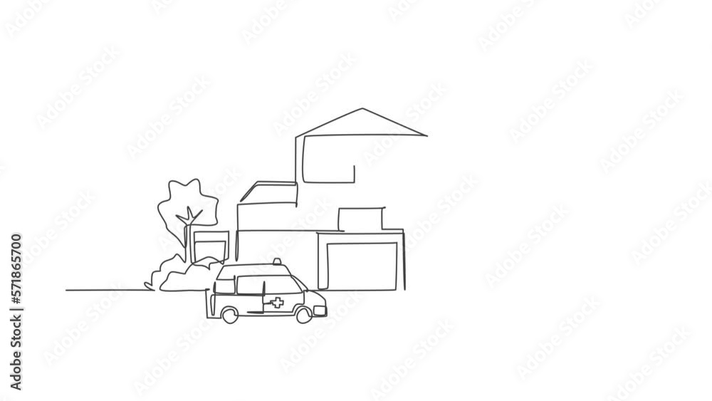 Animation of single one line drawing of clean and hygiene hospital ...
