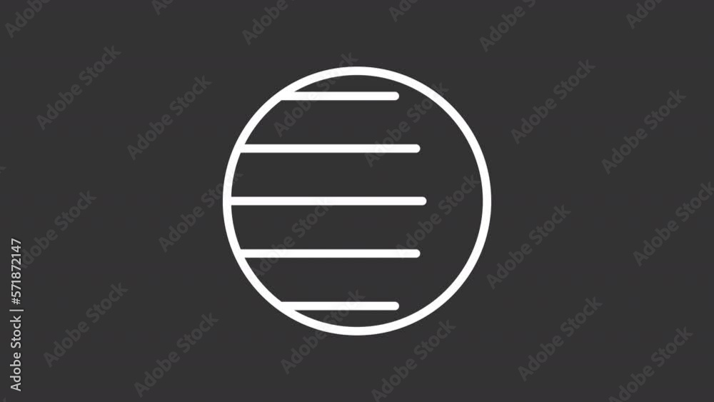 Animated latitude white line icon. Distance to north and south. Loop HD ...