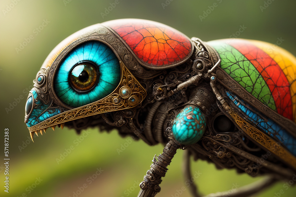 A close up of a weird creepy disturbing creature with spikes, teeth and ...