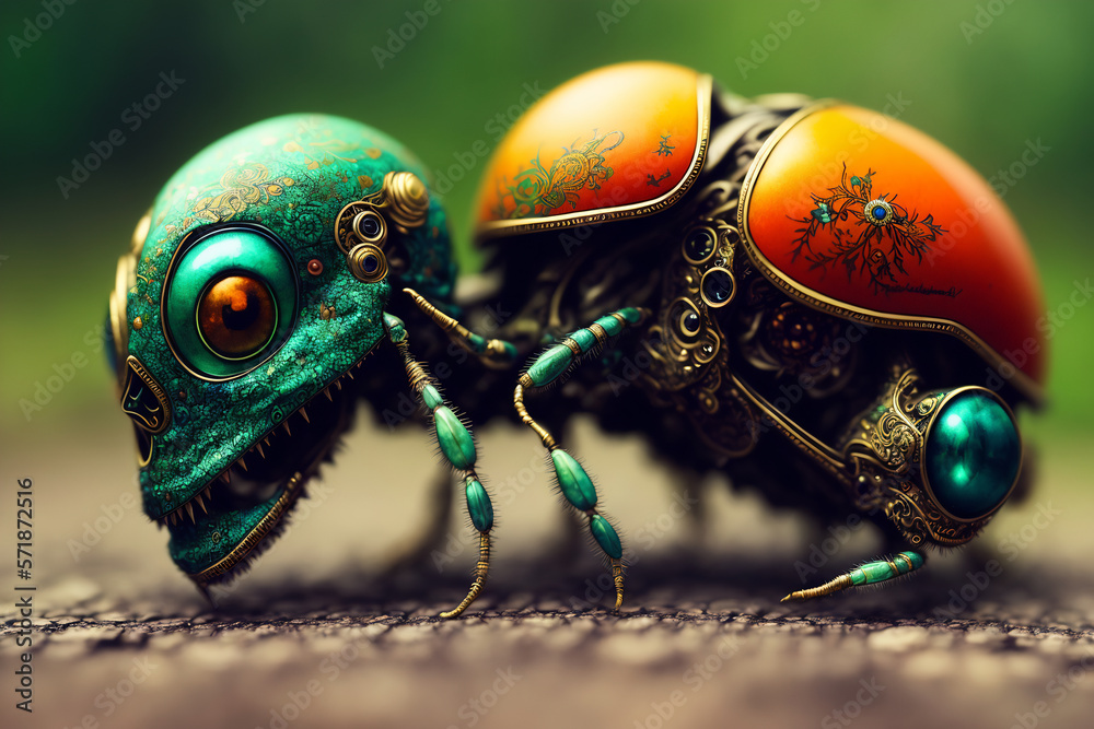 A close up of a weird creepy disturbing creature with spikes, teeth and ...