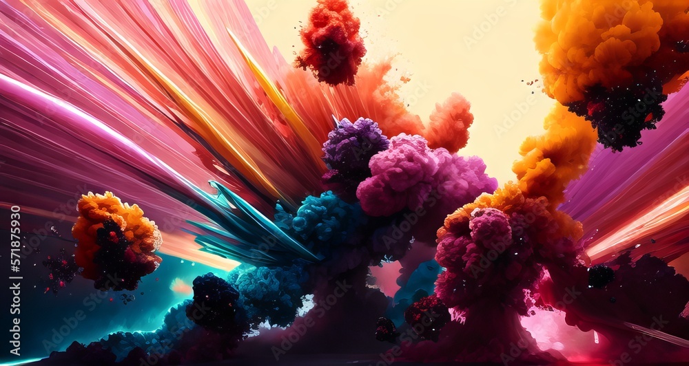 Holi splash colorful mixed rainbow powder explosion banner background ...