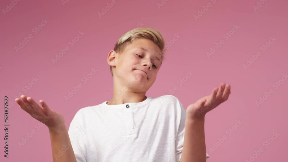 Choose problem. Puzzled boy. Find decision. Thoughtful teenager kid ...