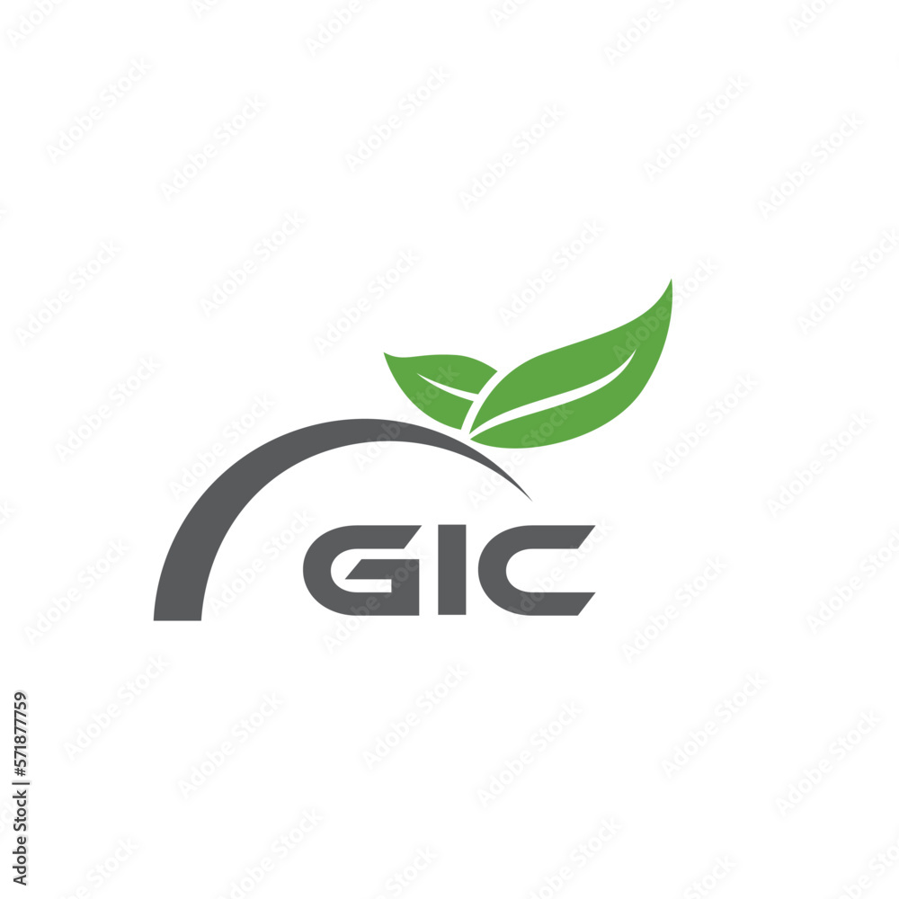 GIC letter nature logo design on white background. GIC creative ...