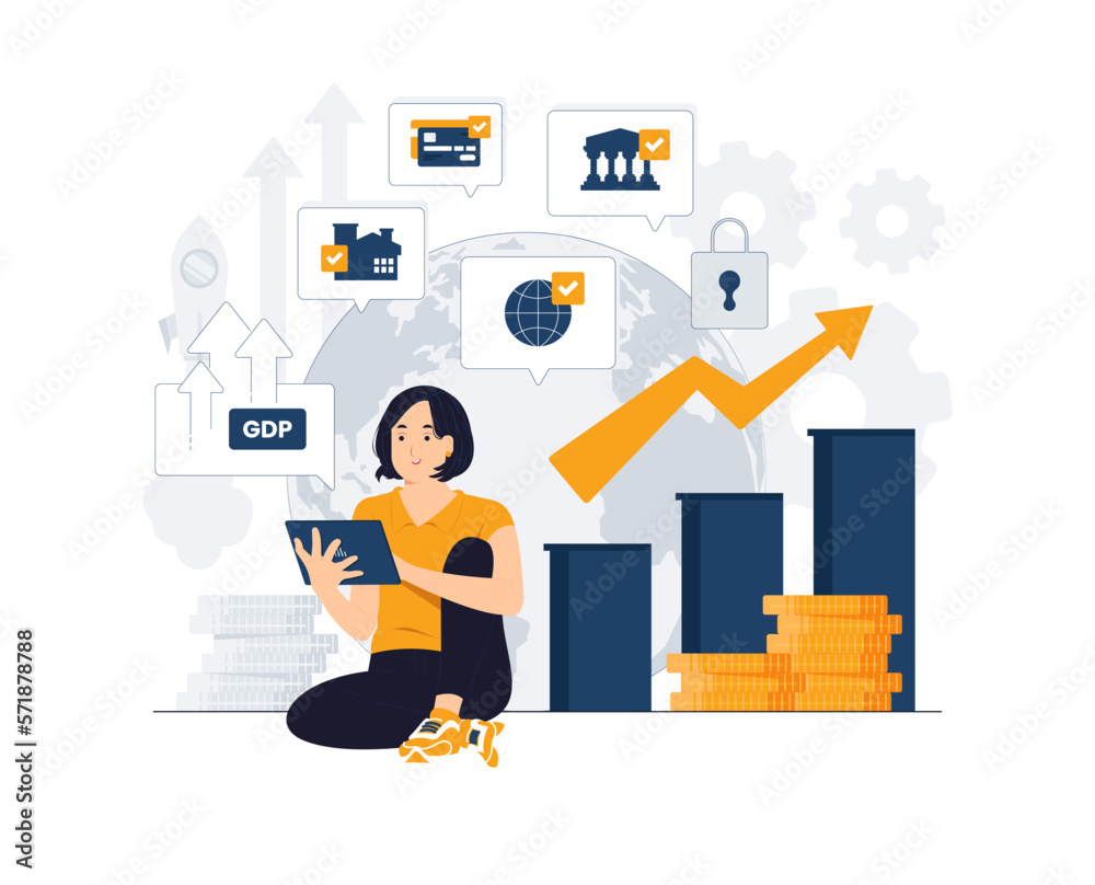 GDP gross domestic product per capita, ascending economical statistics ...
