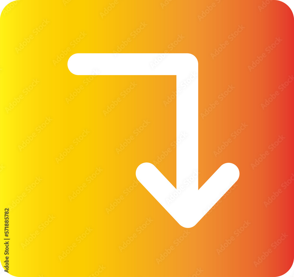 Gradient style red rectangle with a down arrow pattern in the center ...