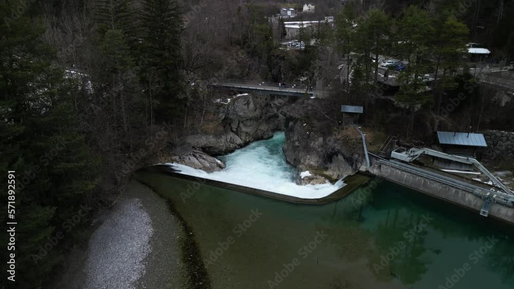 the lech fall near füssen in bavaria in the alps where a lot of water ...