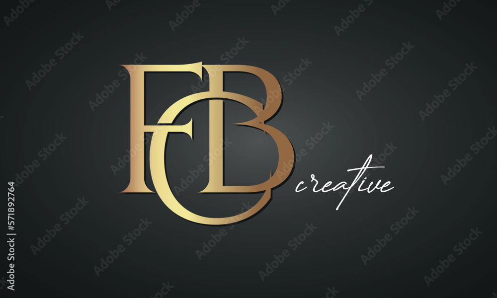 luxury letters FCB golden logo icon premium monogram, creative royal ...