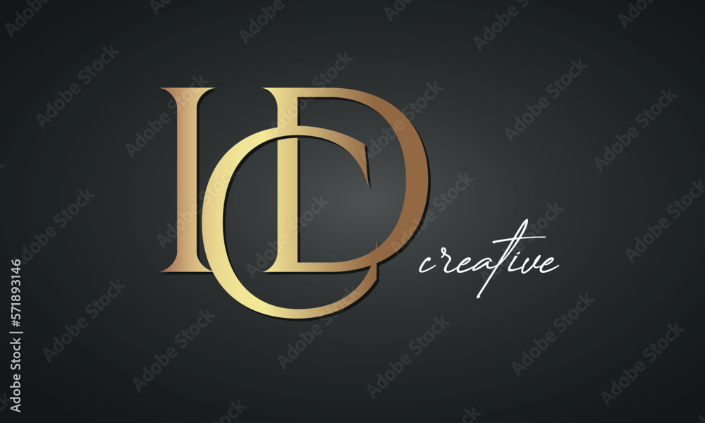 luxury letters ICD golden logo icon premium monogram, creative royal ...