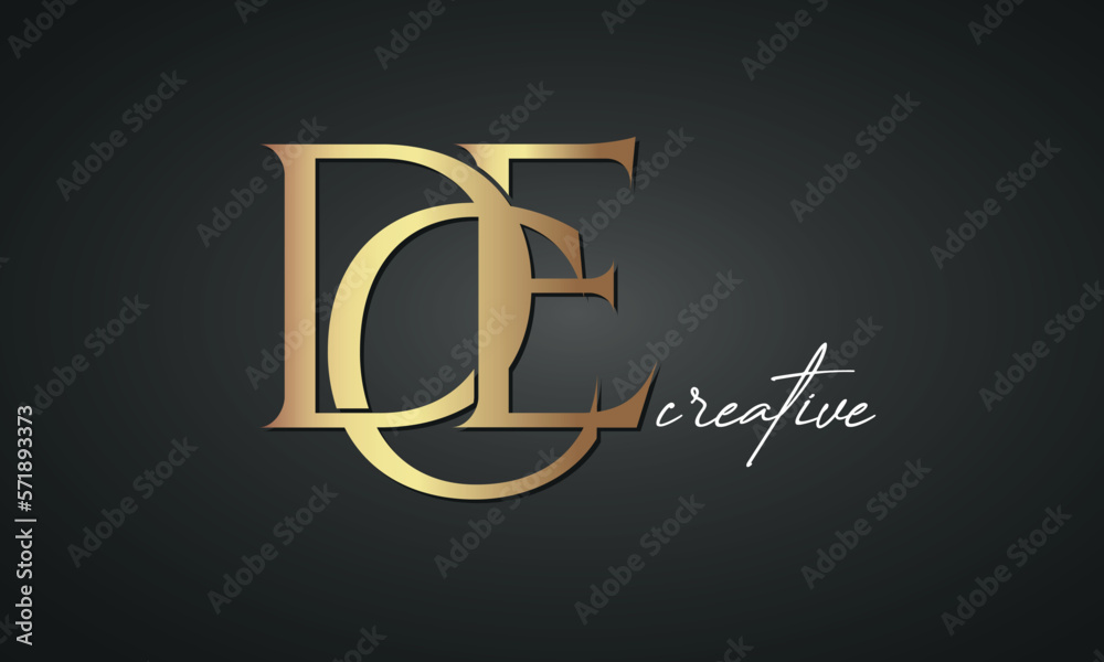 luxury letters DCE golden logo icon premium monogram, creative royal ...