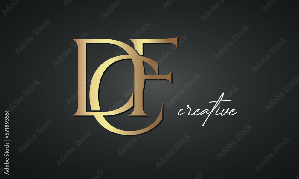 luxury letters DCF golden logo icon premium monogram, creative royal ...