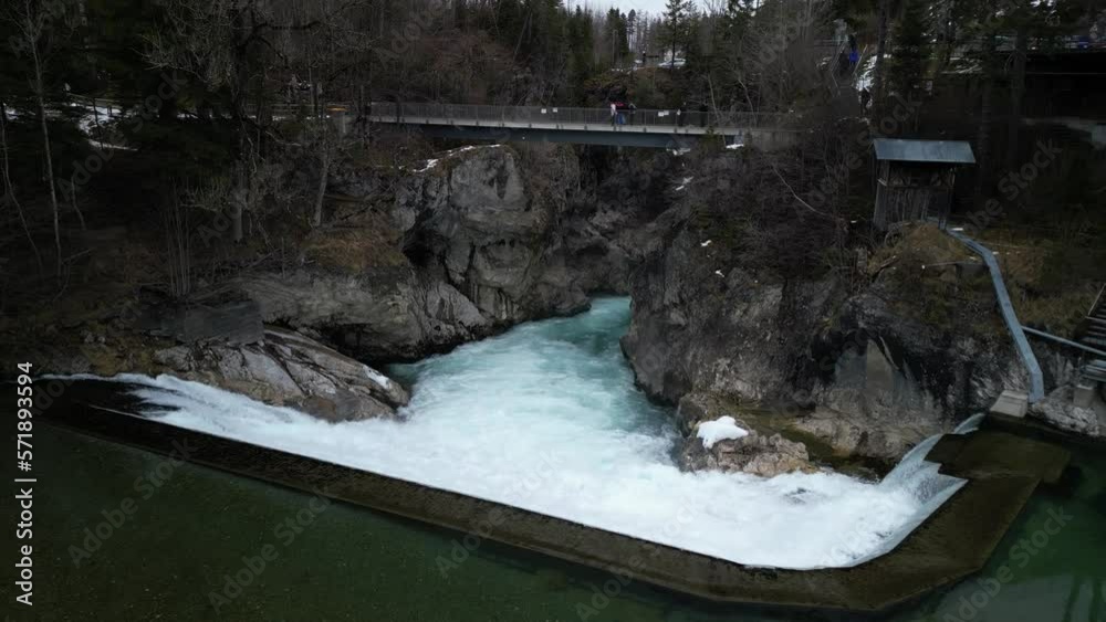 the lech fall near füssen in bavaria in the alps where a lot of water ...