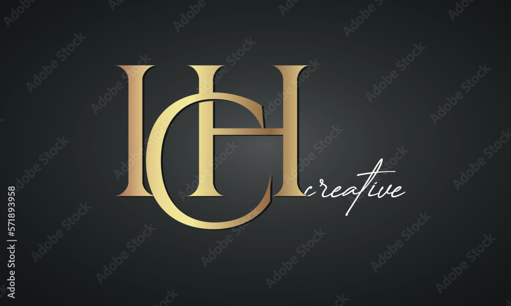 luxury letters ICH golden logo icon premium monogram, creative royal ...