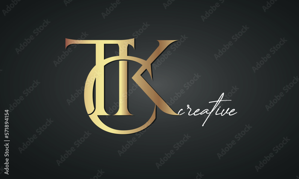 luxury letters TCK golden logo icon premium monogram, creative royal ...