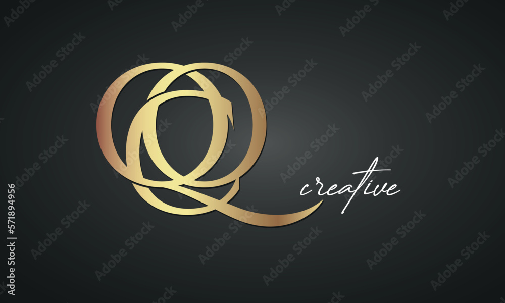 luxury letters QCO golden logo icon premium monogram, creative royal ...