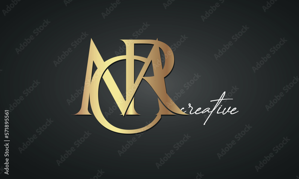 luxury letters MCR golden logo icon premium monogram, creative royal ...