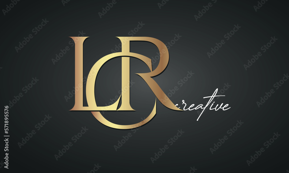 luxury letters LCR golden logo icon premium monogram, creative royal ...