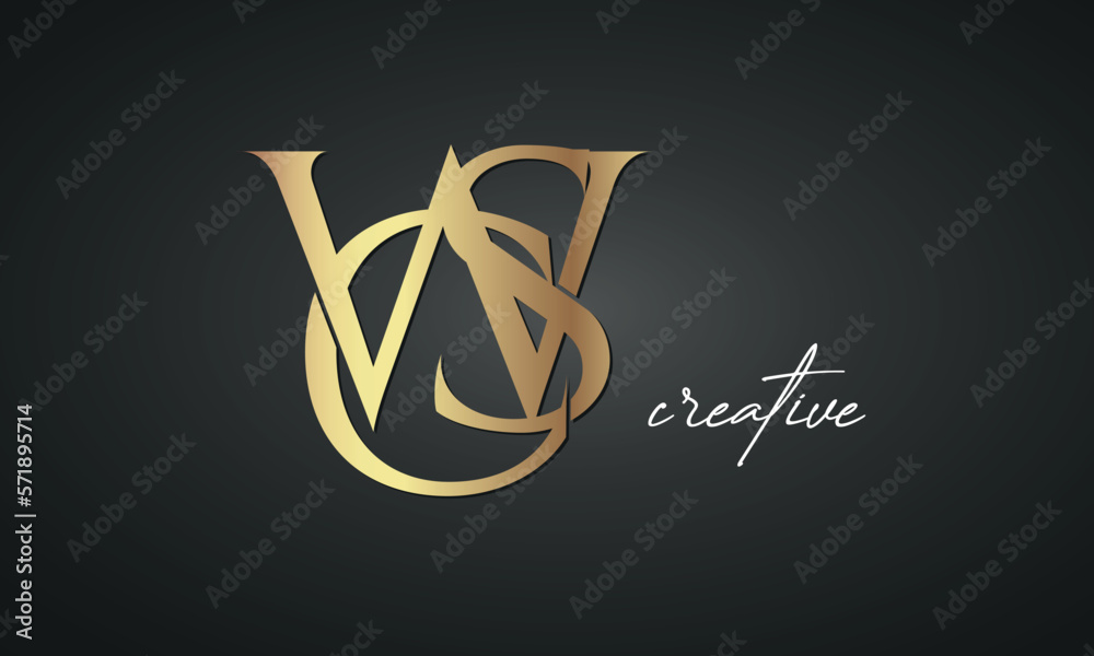 luxury letters WCS golden logo icon premium monogram, creative royal ...