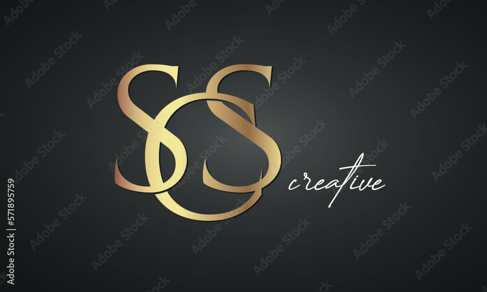 luxury letters SCS golden logo icon premium monogram, creative royal ...