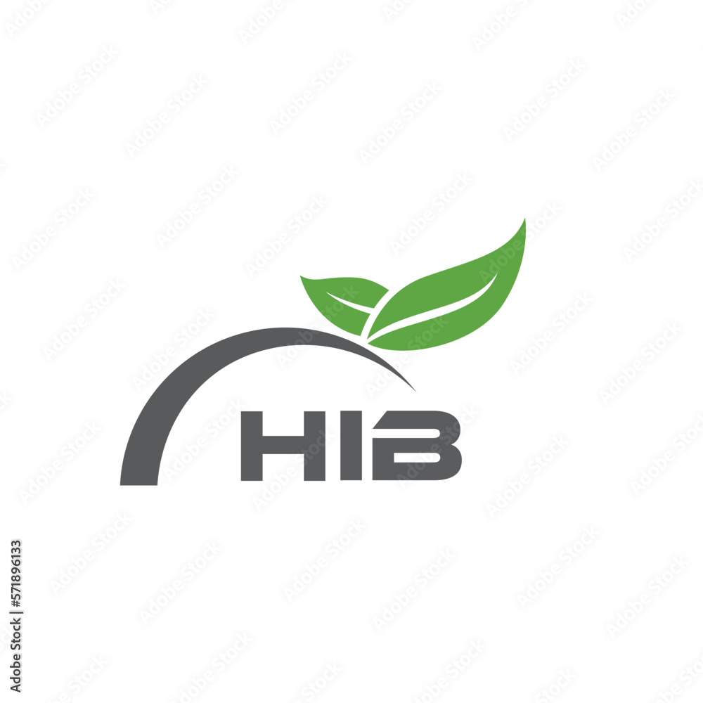 HIB letter nature logo design on white background. HIB creative ...