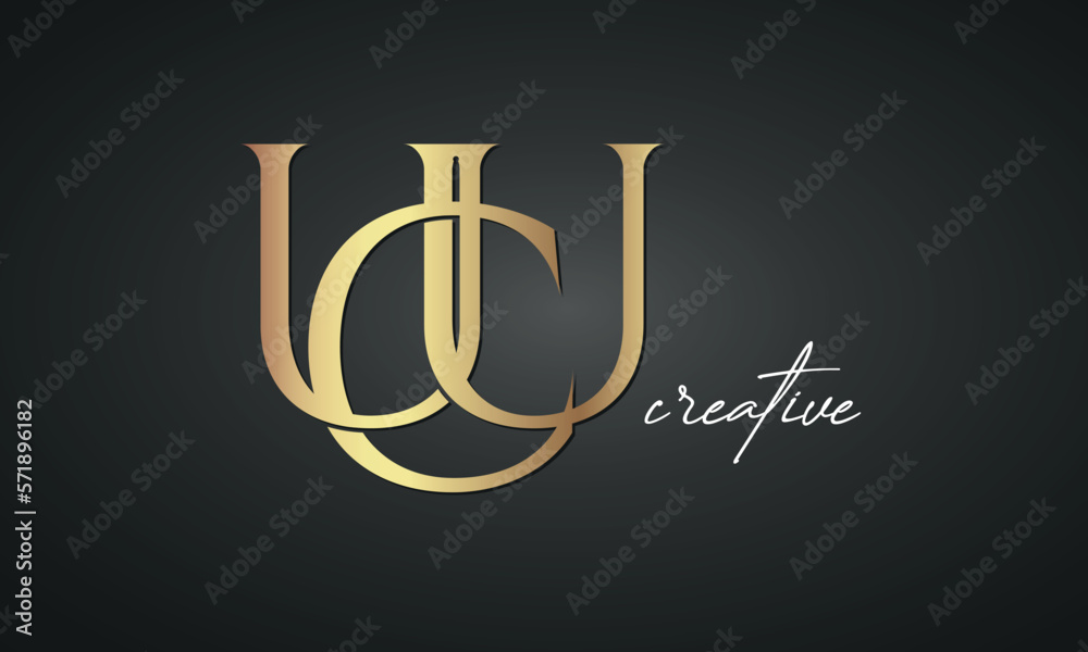 luxury letters UCU golden logo icon premium monogram, creative royal ...