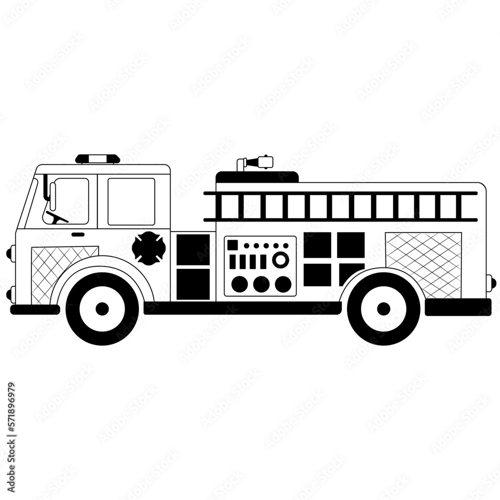Fire engine icon vector. Fire truck illustration sign collection. Fire ...