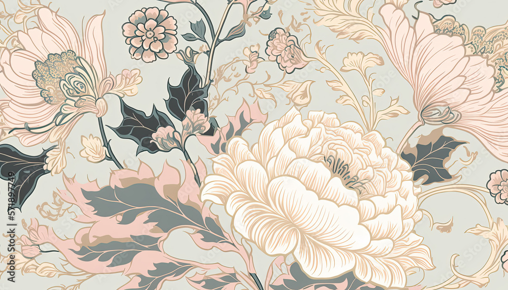 Chinoiserie wallpaper, Generative AI Stock Illustration | Adobe Stock