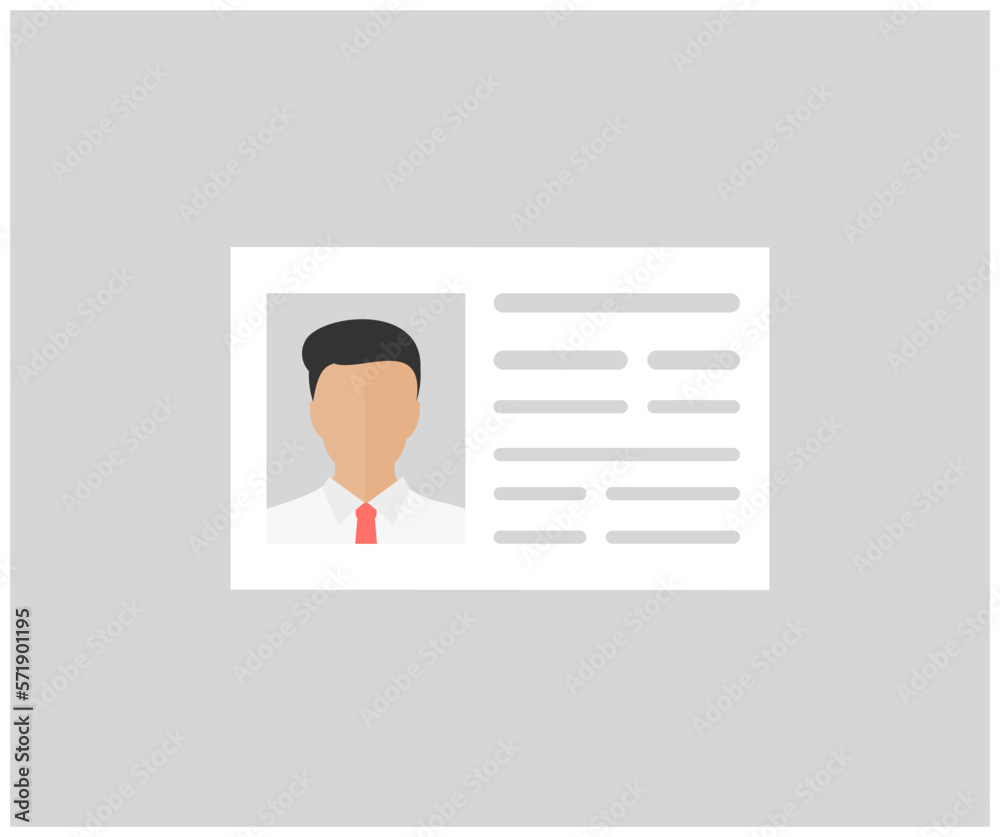 Personal information concept, id card logo design. Identification card ...