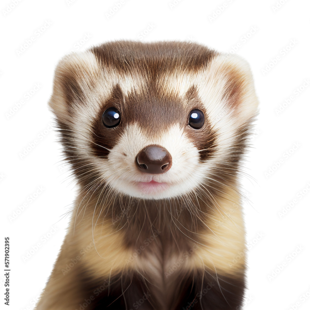 ferret face shot isolated on transparent background cutout Stock Illustration | Adobe Stock