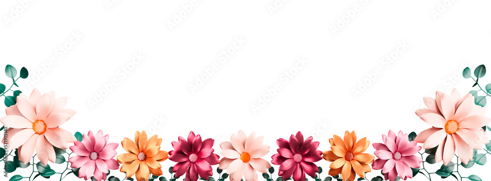 Spring concept Daisy flower banner cutout Stock Illustration | Adobe Stock